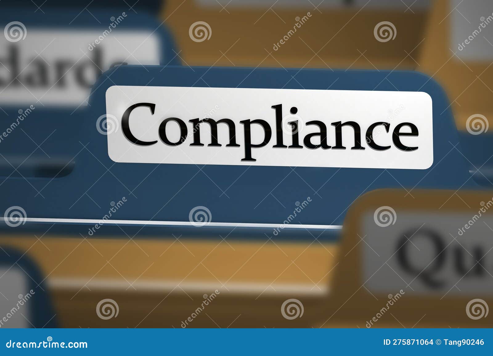Compliance Word on File Folder Tab Stock Illustration - Illustration of ...