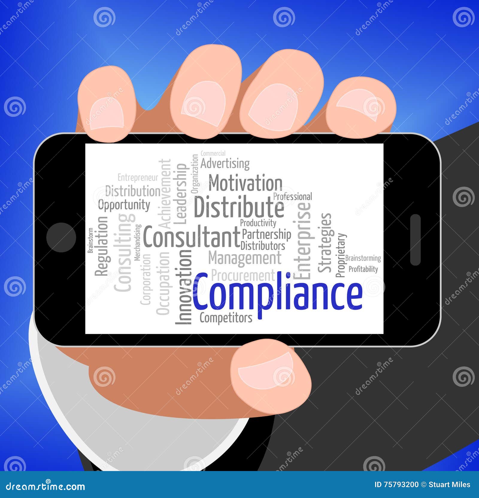 Compliance Word Represents Agree To and Agreement Stock Illustration ...