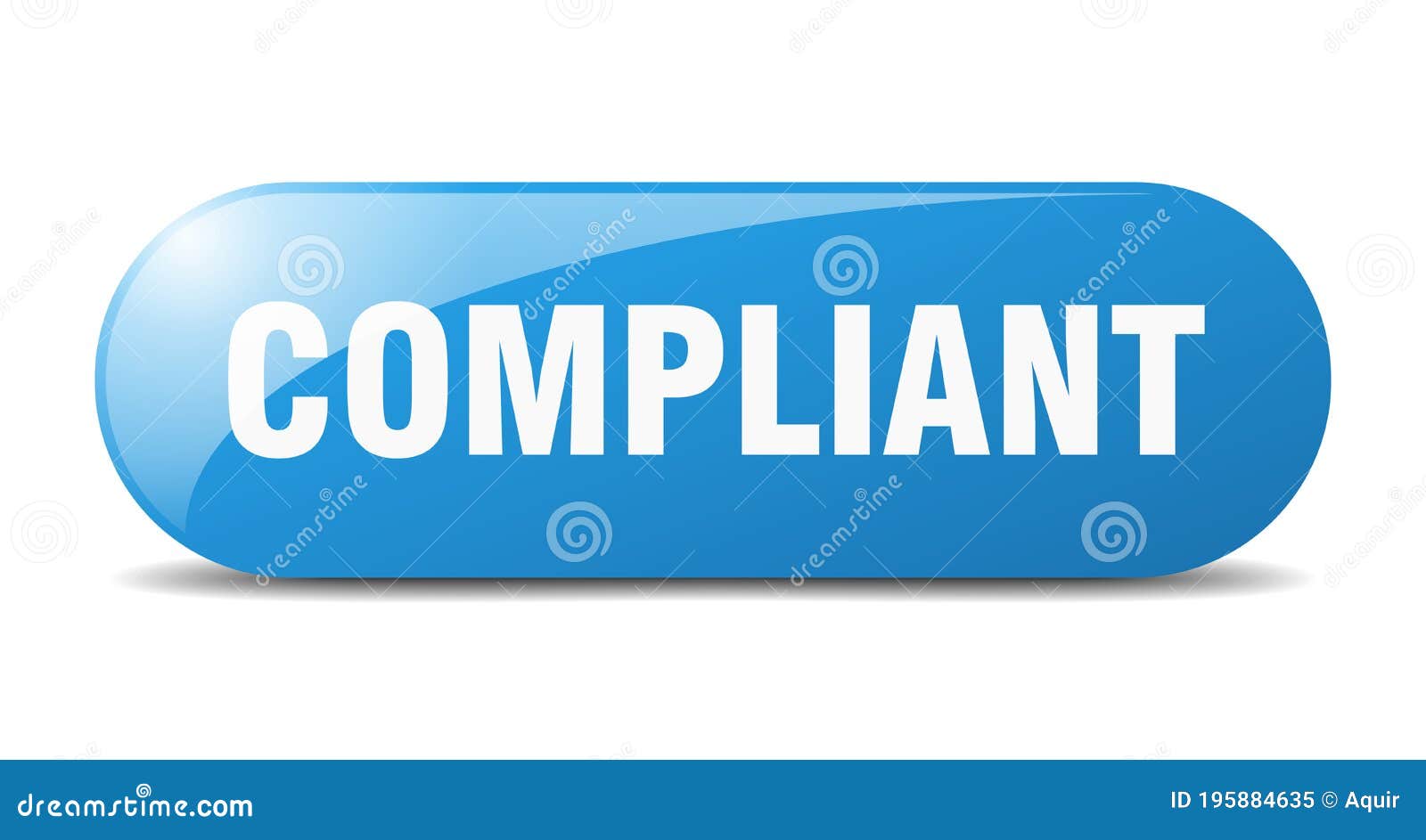 Compliant Button. Sticker. Banner. Rounded Glass Sign Stock Vector ...