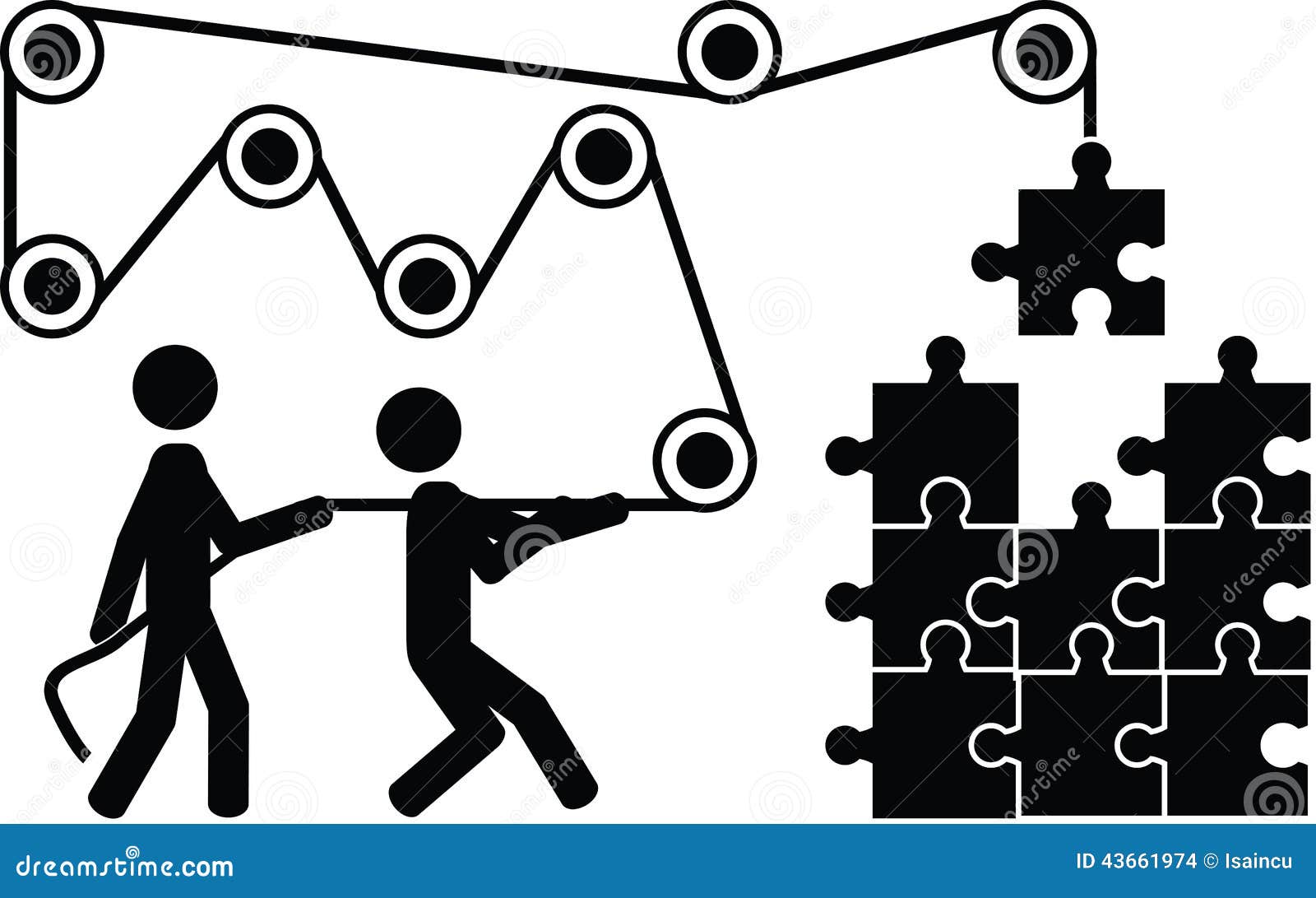 Complicate the puzzle stock vector. Illustration of join - 43661974