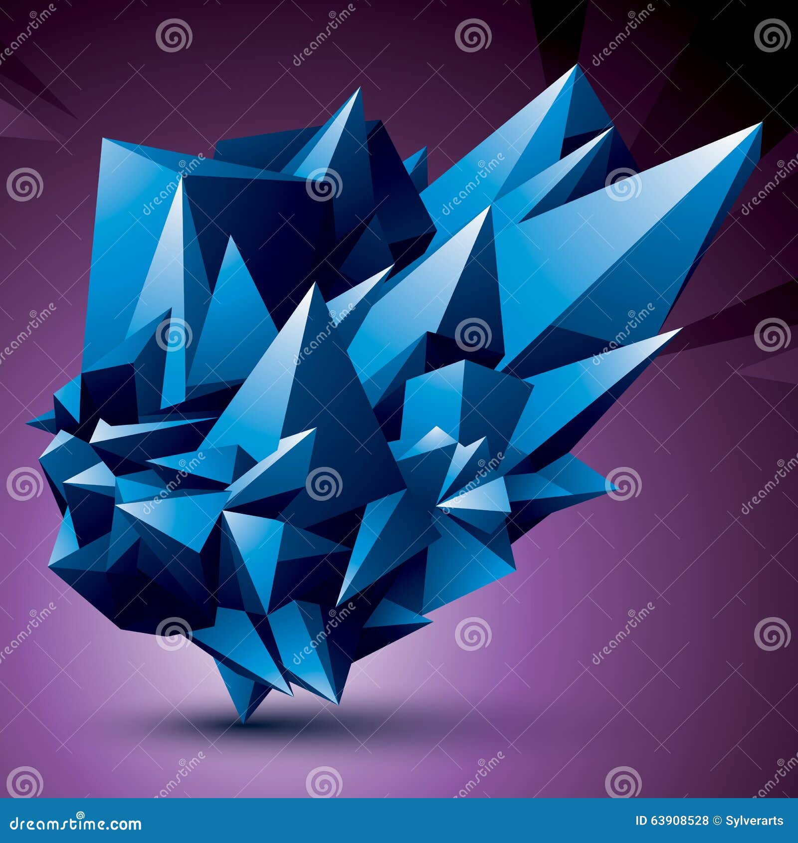 Complicated Abstract Colorful 3D Shape, Digital Object. T Stock ...