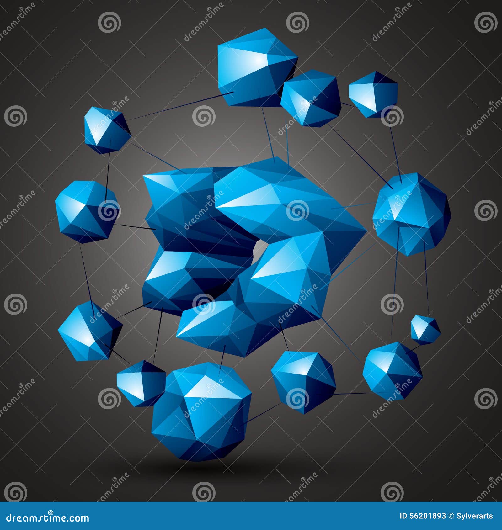Complicated Abstract Colorful 3D Shapes, Vector Digital Objects. Stock ...