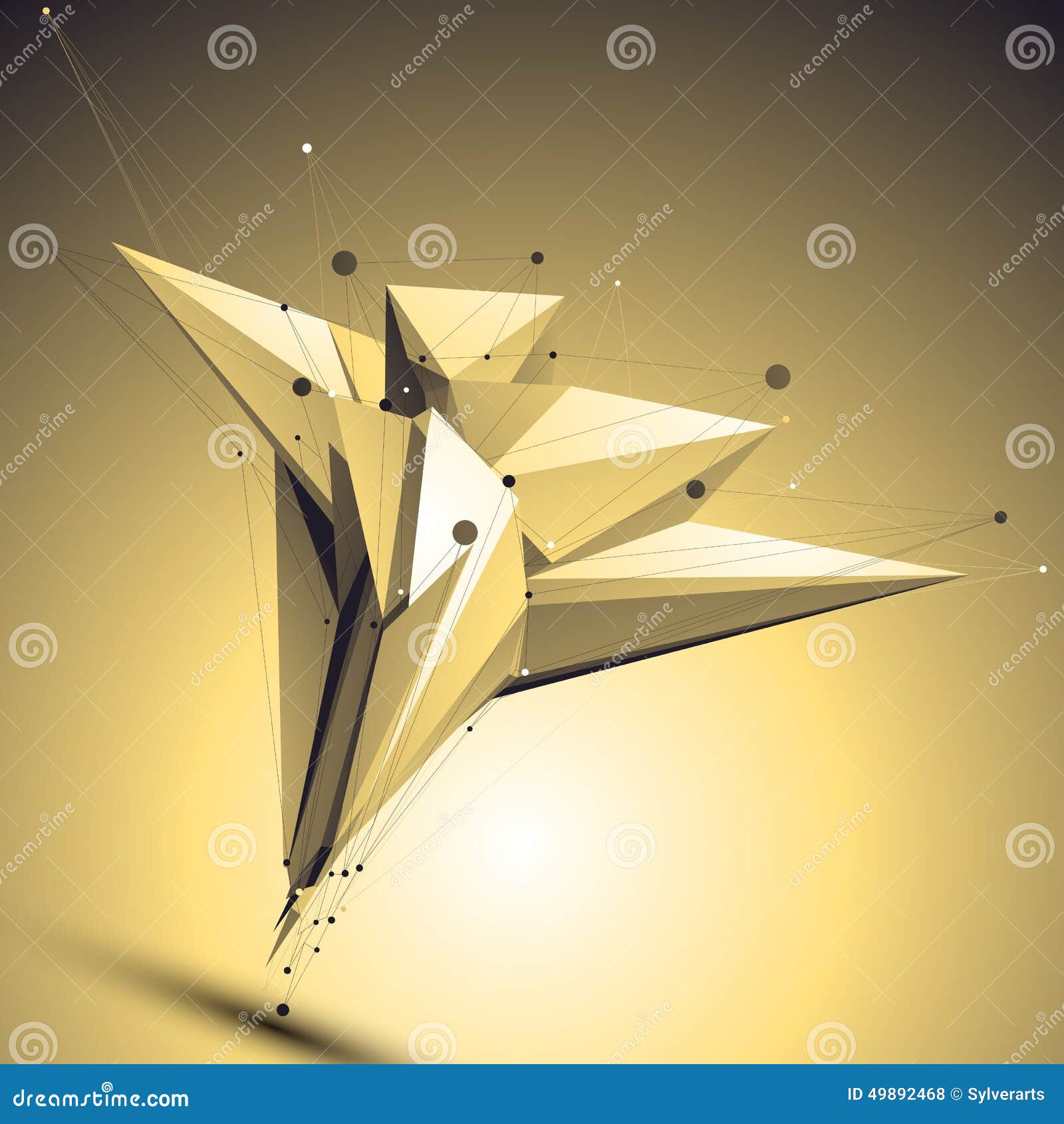 Complicated Abstract Gold 3D Illustration, Vector Stock Vector ...