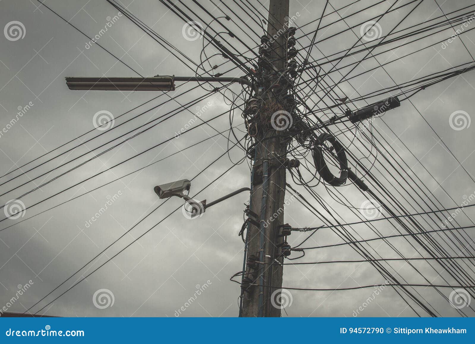 Complicated Arrangement of Electric Wire Stock Photo - Image of line ...