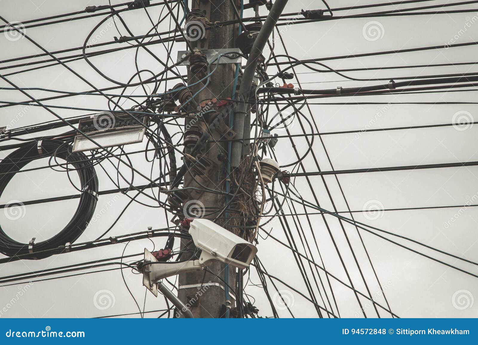 Complicated Arrangement of Electric Wire Stock Photo - Image of high ...