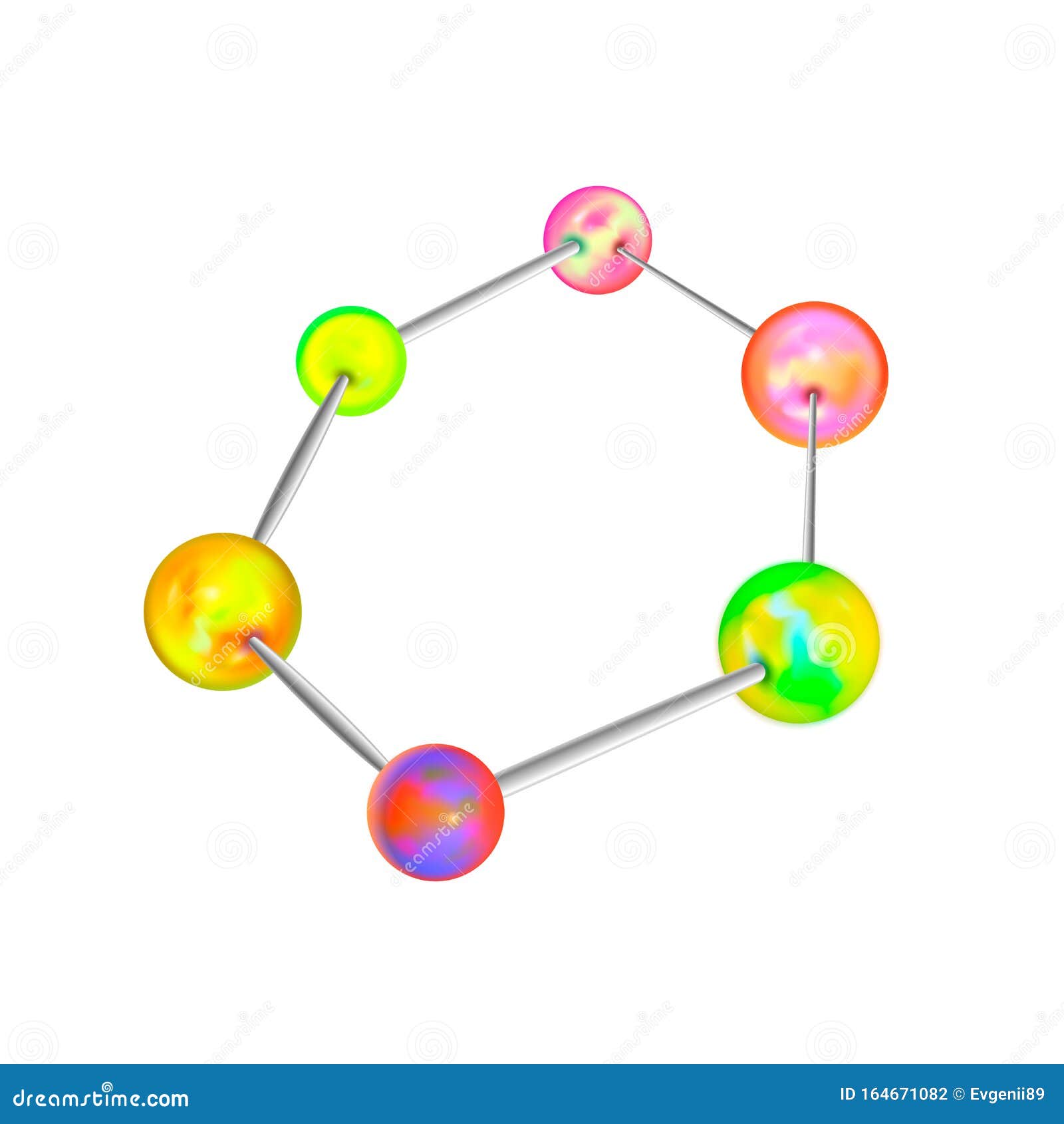 Complicated Chemical Structure with Atomic Bonds in Hexagon Shape on ...