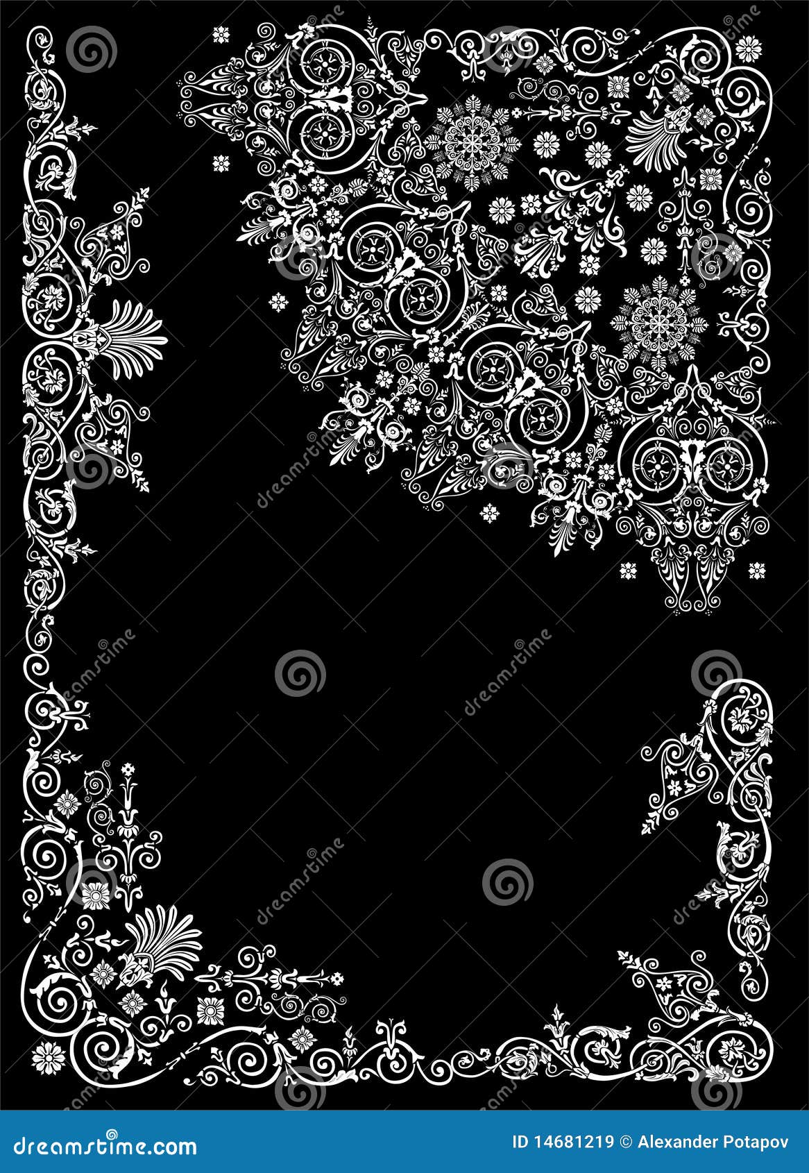 Complicated Curled White Frame Stock Vector - Illustration of spiral ...