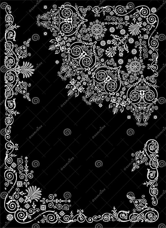 Complicated Curled White Frame Stock Vector - Illustration of spiral ...