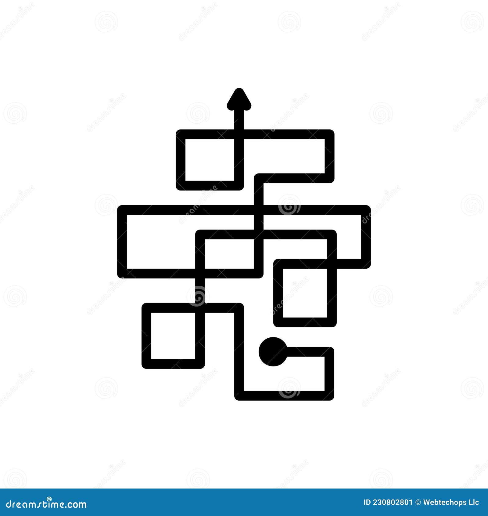 Black Solid Icon for Complicated, Difficult and Arrow Stock Vector ...