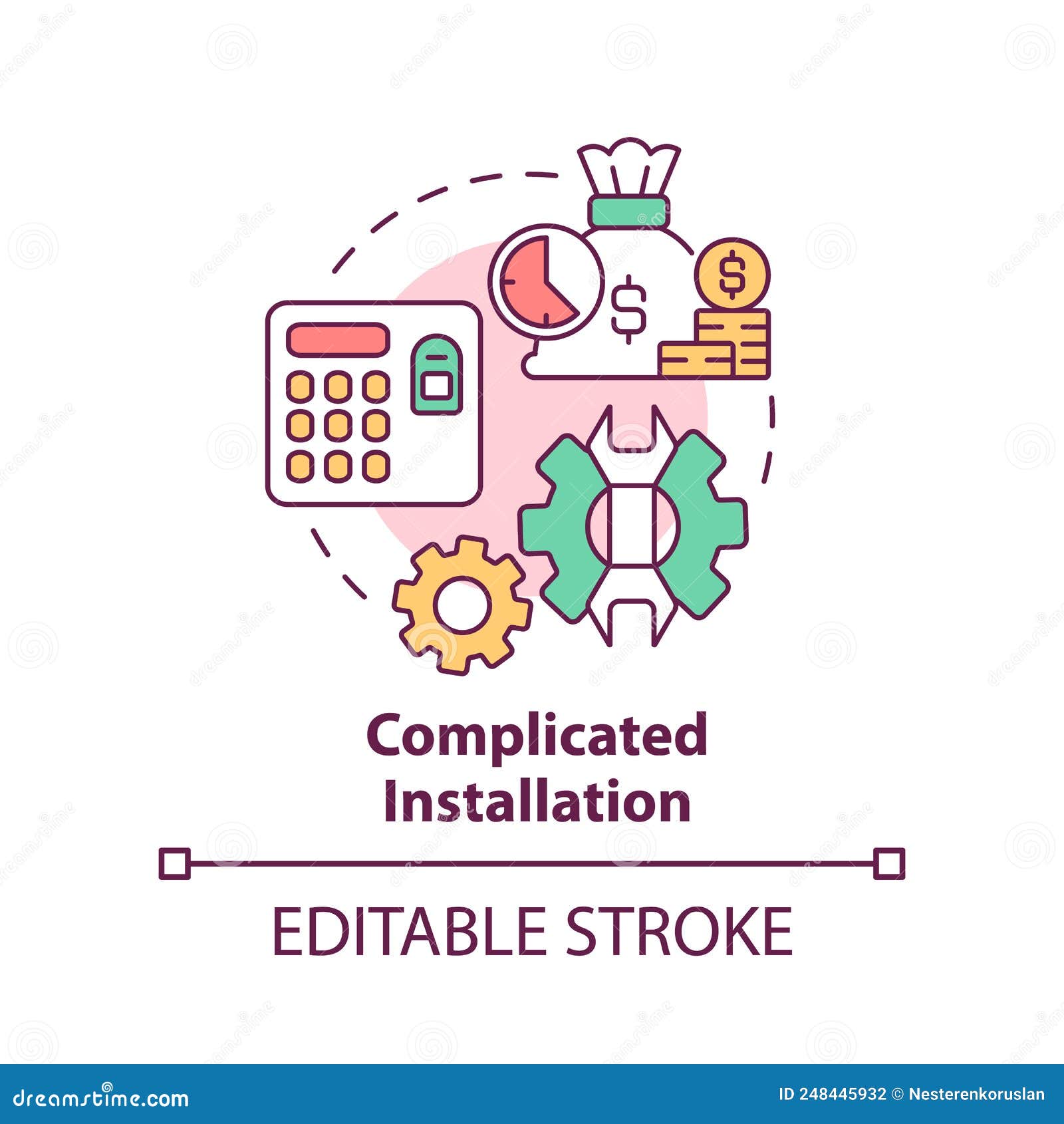 Complicated Installation Concept Icon Stock Vector - Illustration of ...