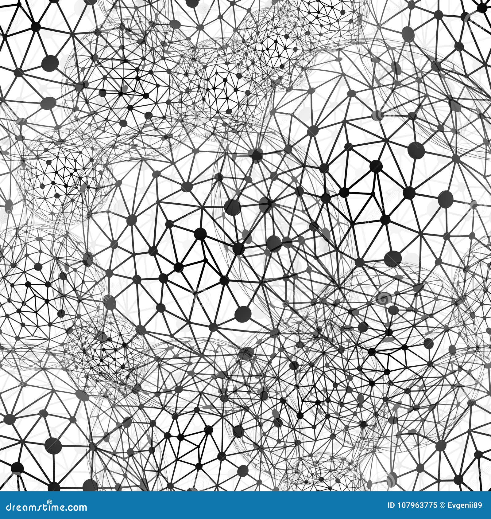 Complicated Neural Network Connections Concept, Seamless Pattern Stock ...