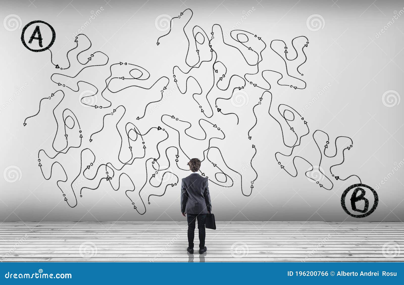 Businessman Looking at a Complicated Path Stock Photo - Image of ...