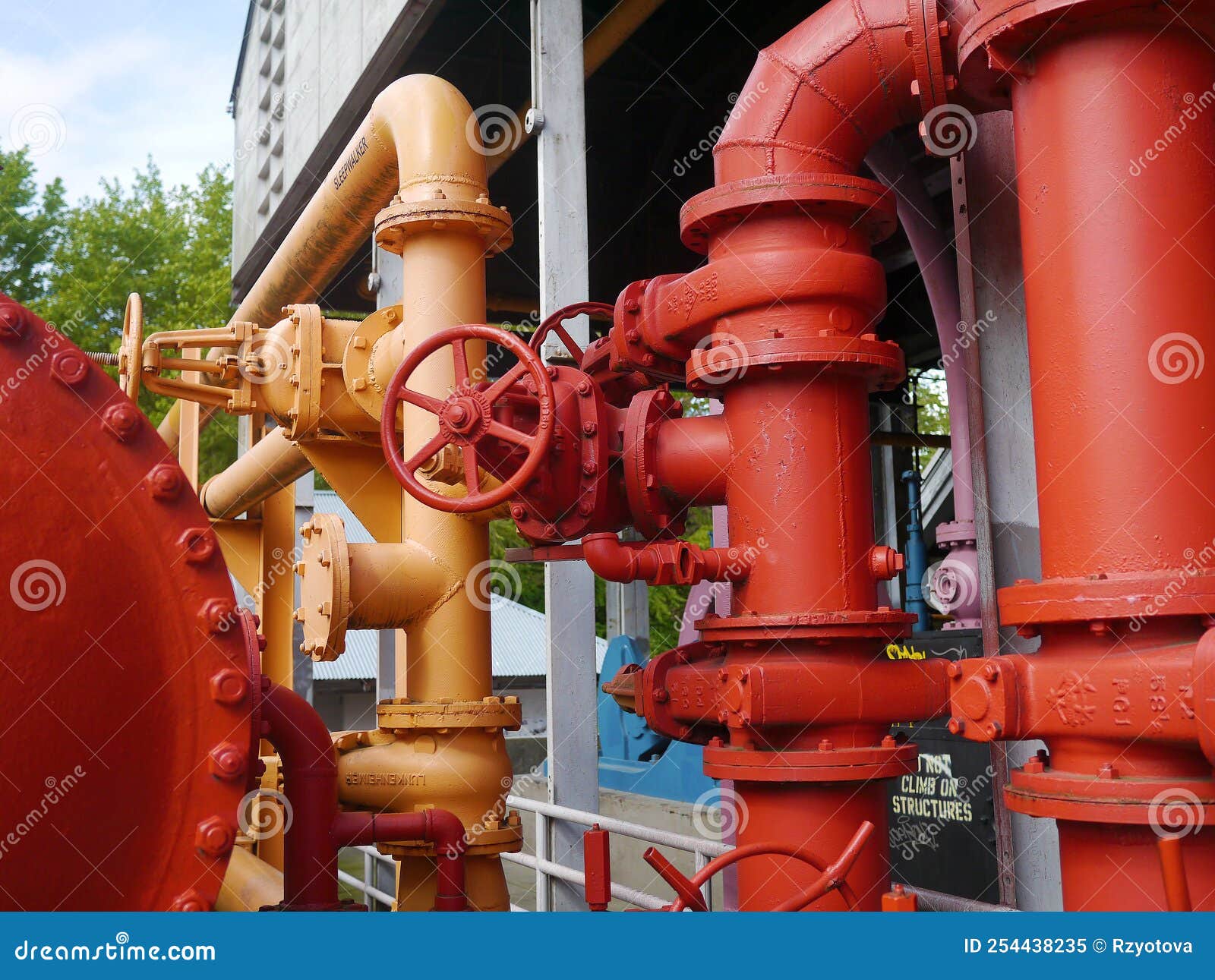 Complicated Pipe System stock image. Image of valve - 254438235