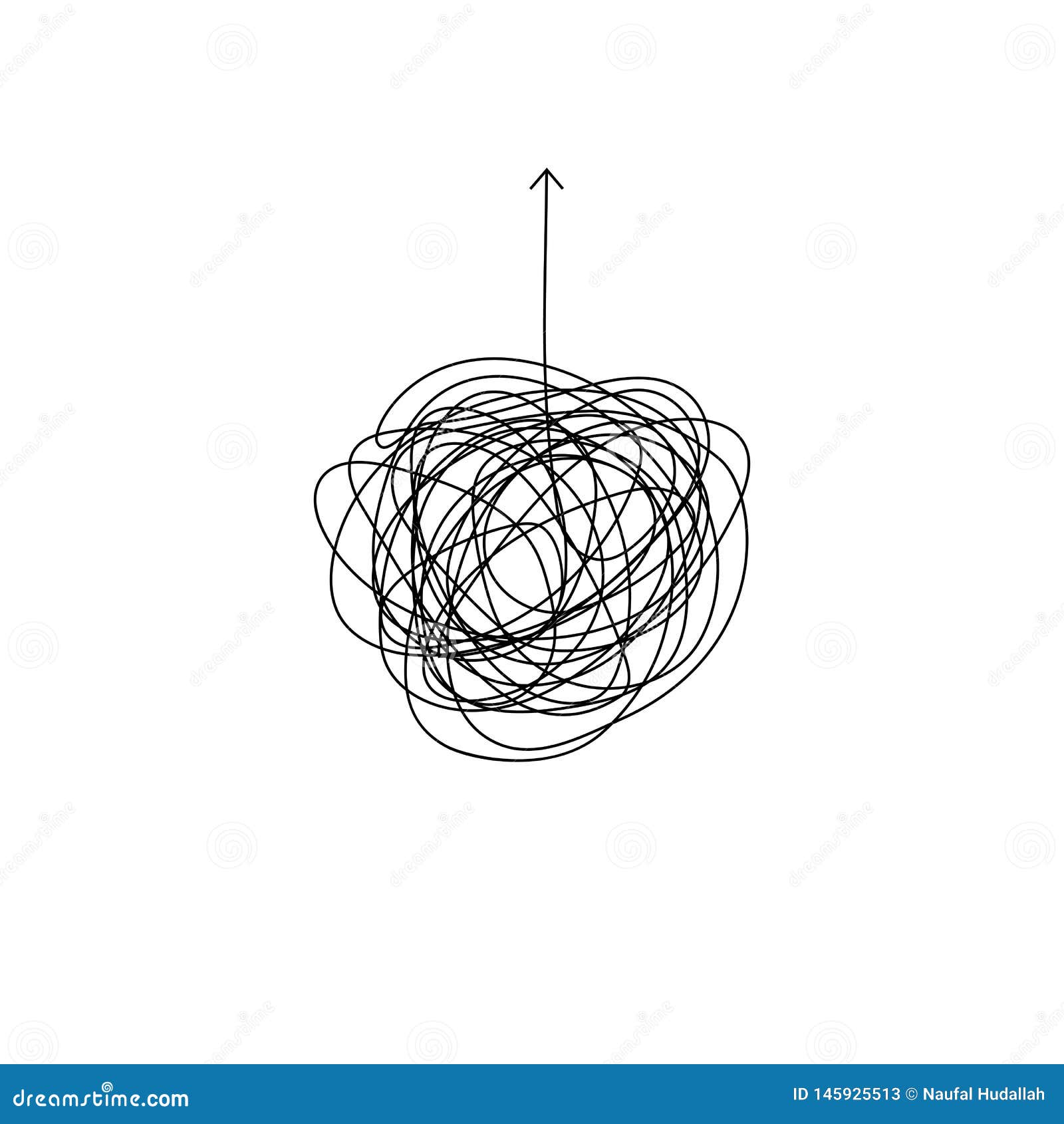 Complicated Process To Find The Solution Illustration. Insane Messy ...