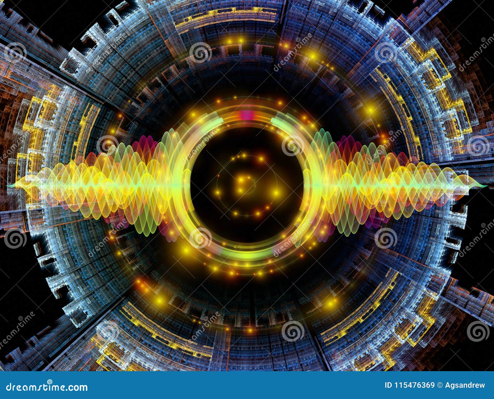 The Complicated Radial Oscillation Stock Illustration - Illustration of ...