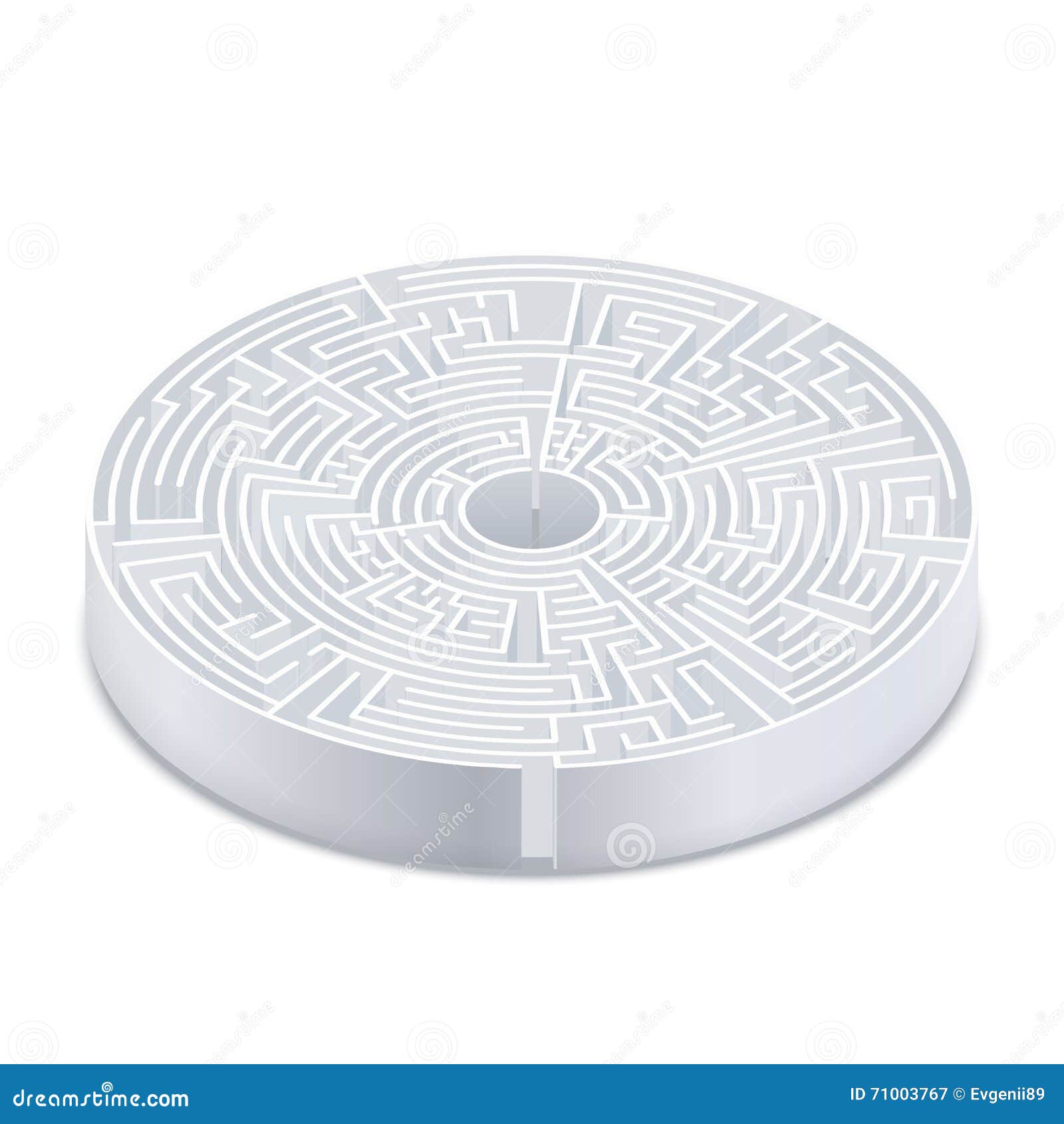 Complicated Round Labyrinth in Isometric View on White Stock Vector ...