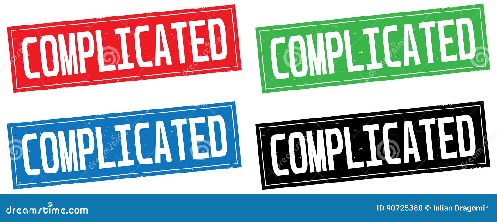 COMPLICATED Text, on Rectangle Stamp Sign. Stock Illustration ...