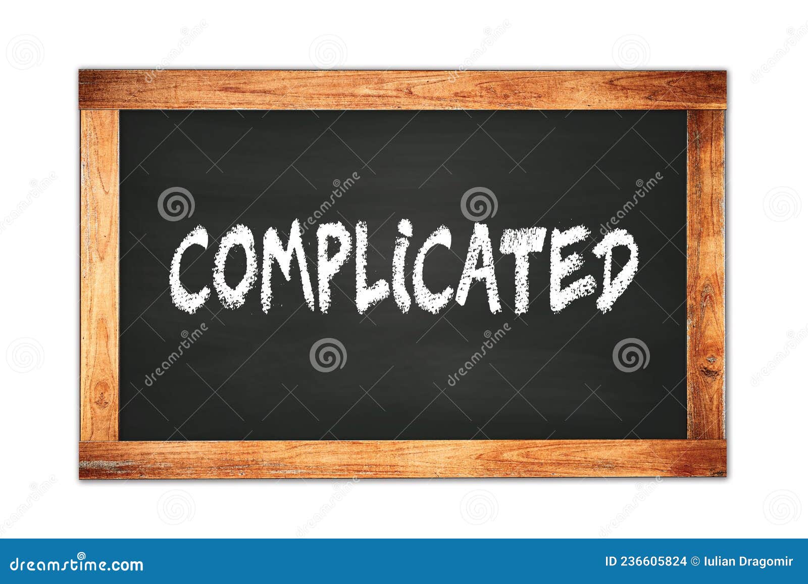 COMPLICATED Text Written on Wooden Frame School Blackboard Stock ...