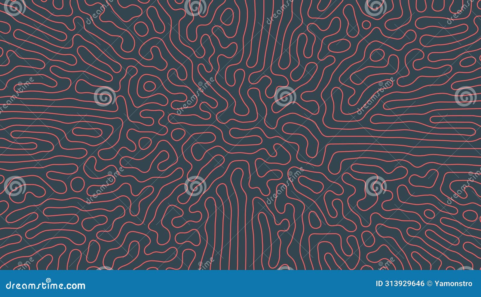 Complicated Thin Red Lines Pattern Vector Psychedelic Crazy Art ...