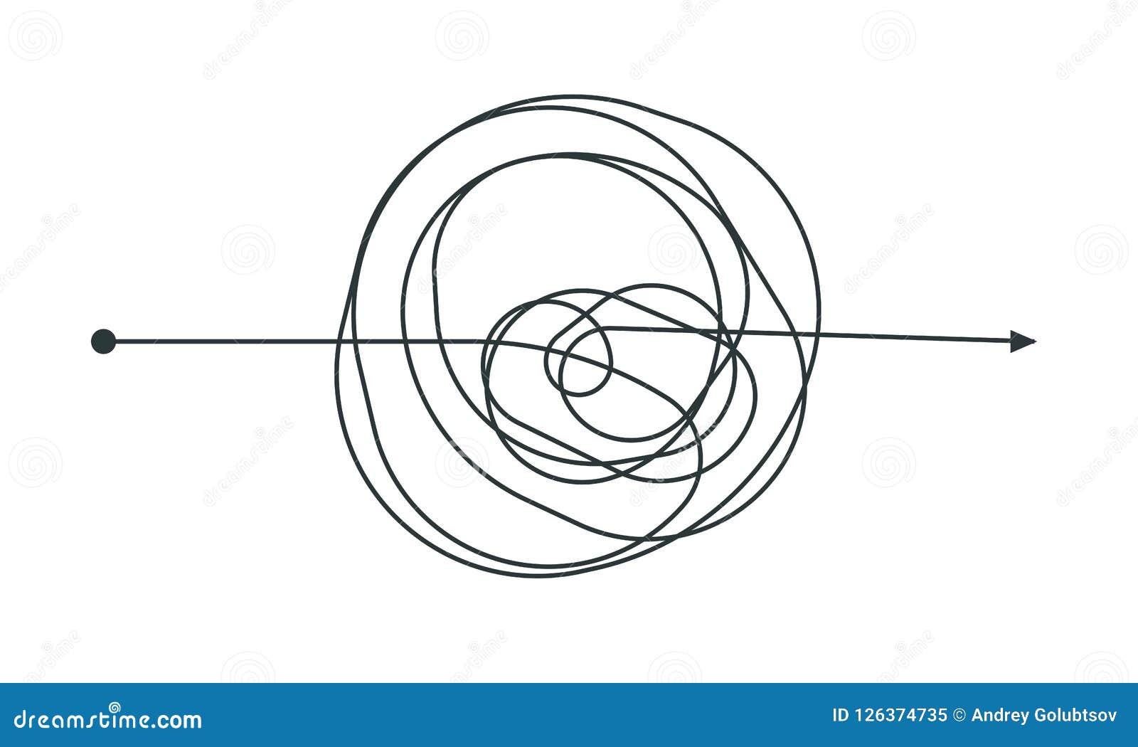 Complicated Process To Find The Solution Illustration. Insane Messy ...