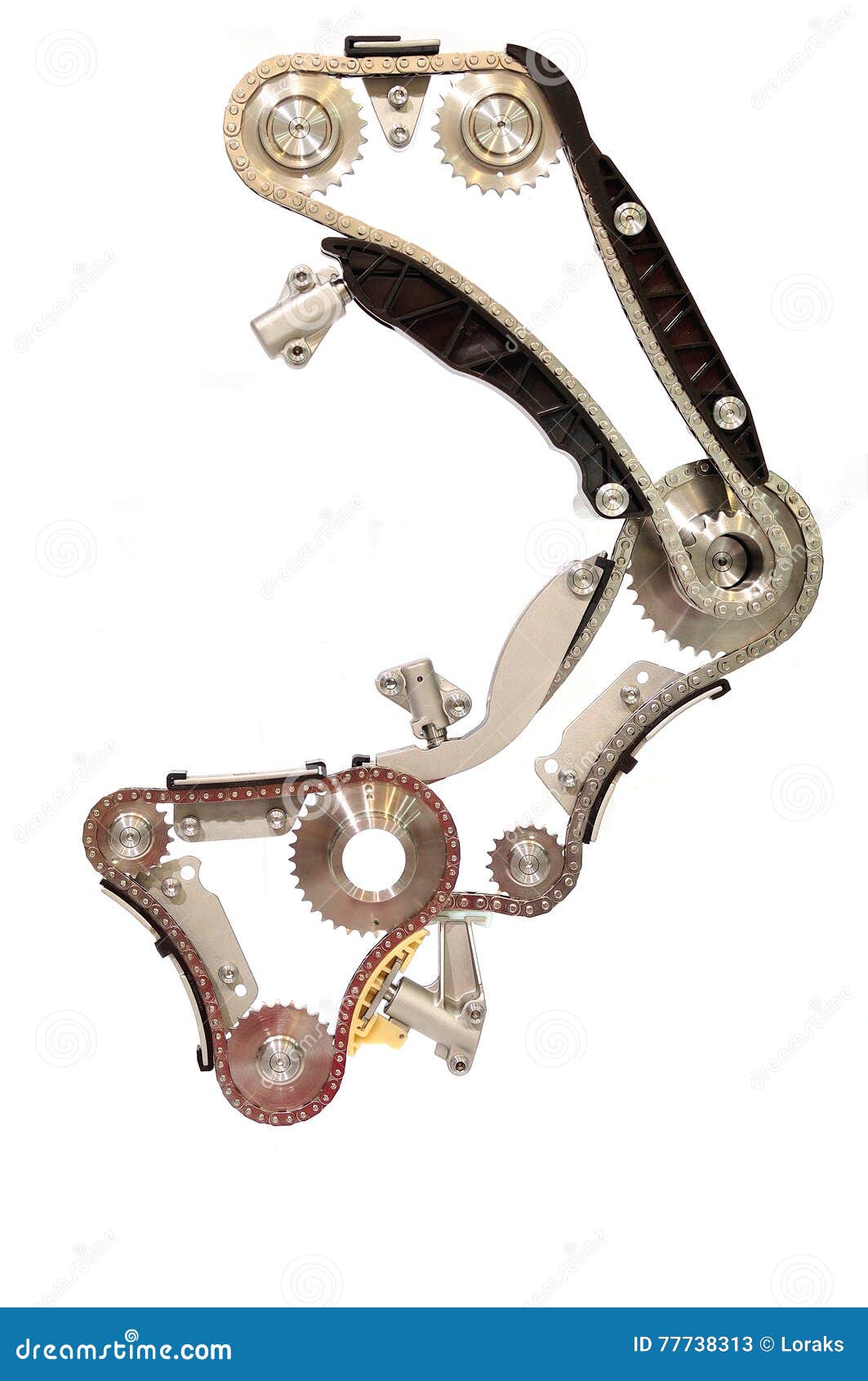 Complicated Timing Chain System. Stock Image - Image of design, circuit ...