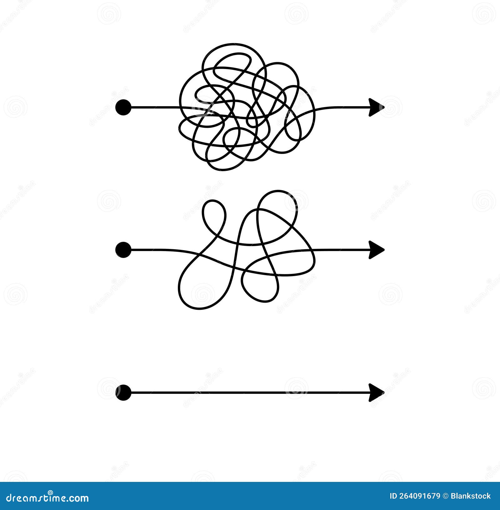 Complicated And Shortcut Way. From Hard To Easy Path. Untangle Doodles ... Complicated And Shortcut Way. From Hard To Easy Path. Untangle Doodles ...