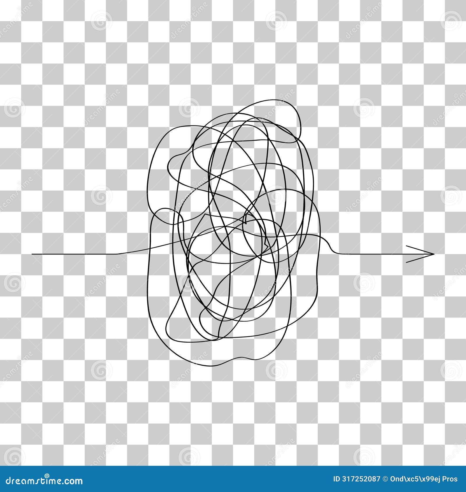 Complicated Way with Scribbled Chaos Line Doodle Icon, Idea Busy Sign ...
