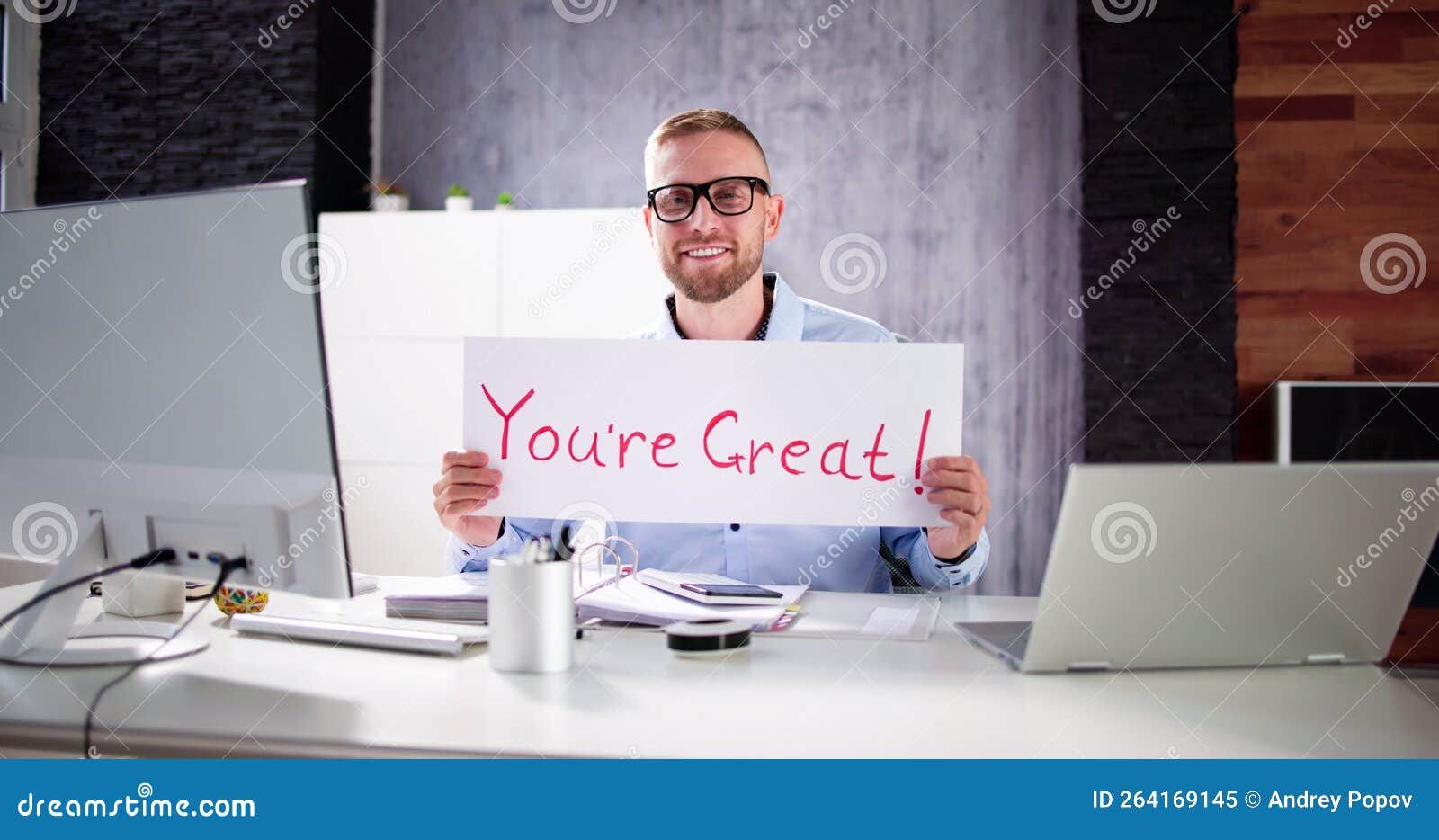 Compliment and Praise Message Sign Stock Image - Image of workplace ...