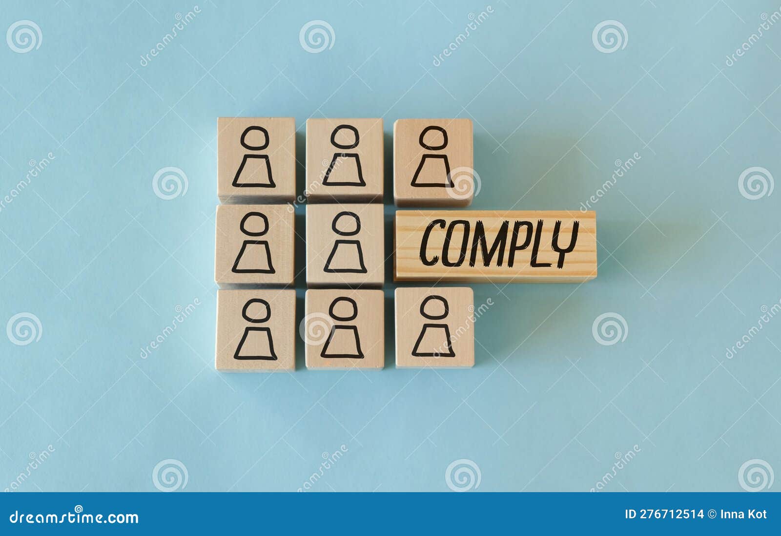 Comply Word on Wooden Cubes on a Light Background Stock Photo - Image ...