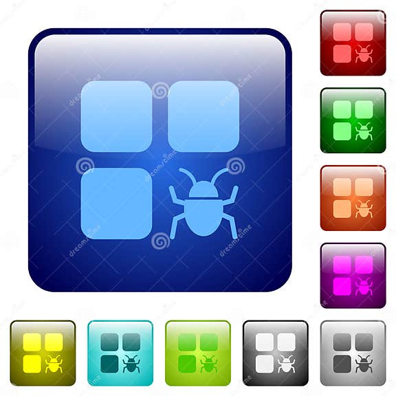 Component Bug Color Square Buttons Stock Vector - Illustration of ...