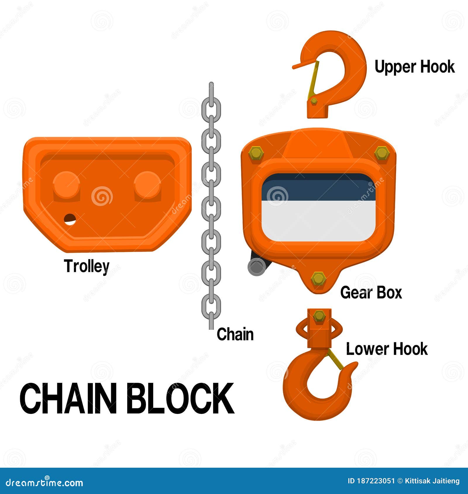 Component of Chain Hoist on Transparent Background Stock Vector ...