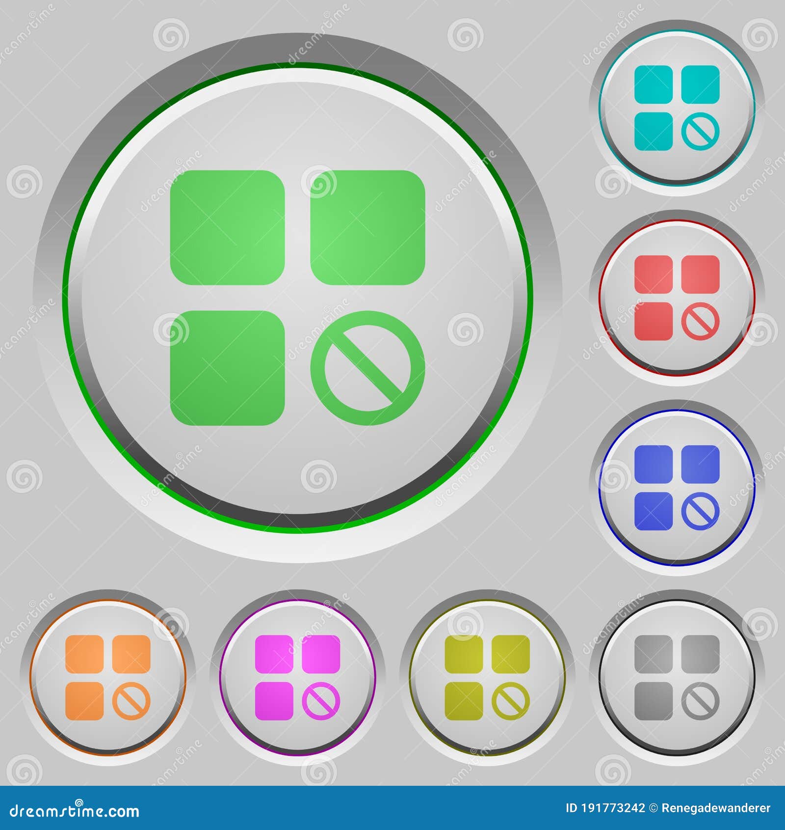 Component Disabled Push Buttons Stock Vector - Illustration of matching ...