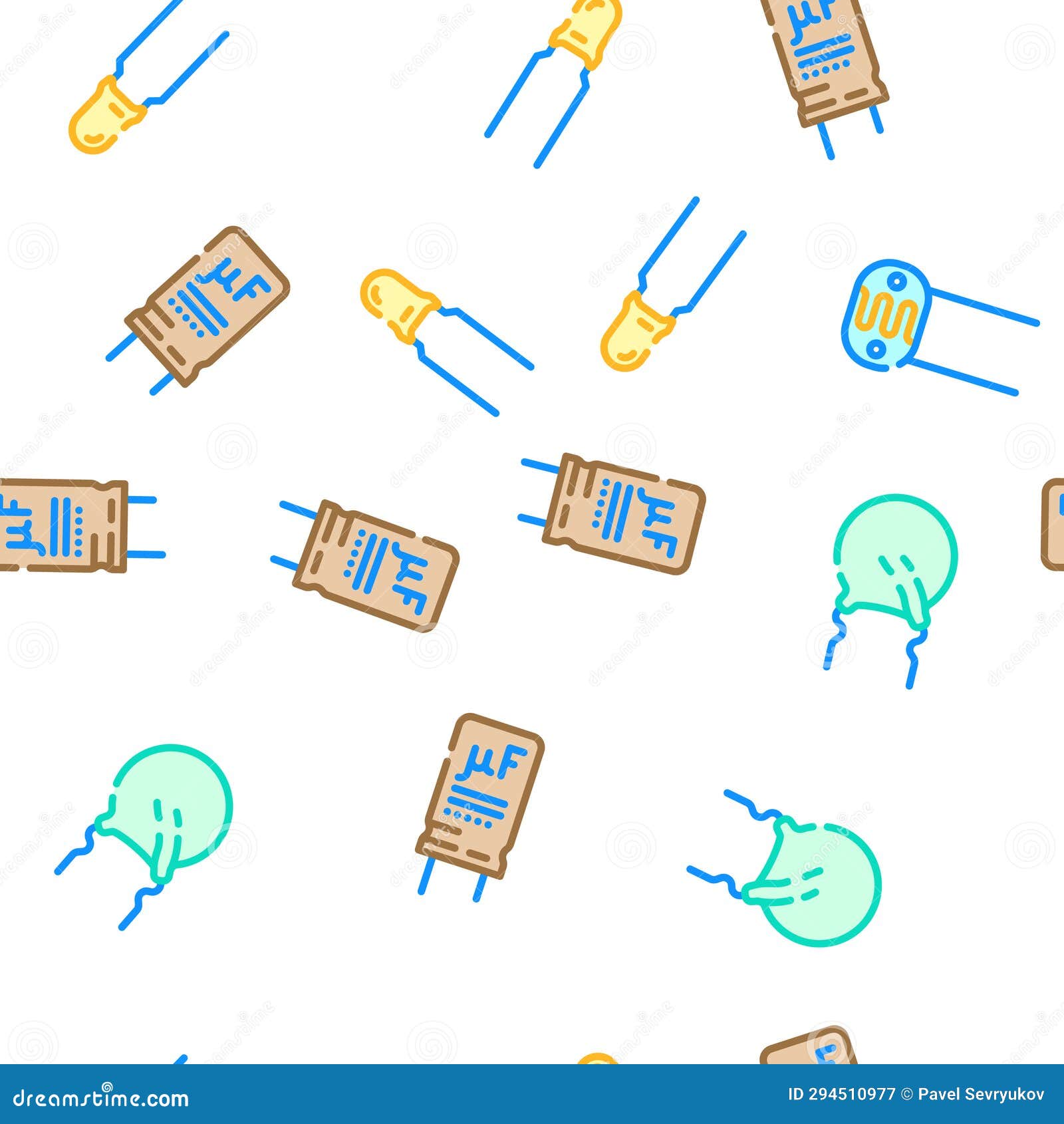 Component Electronic Chip Vector Seamless Pattern Stock Vector ...