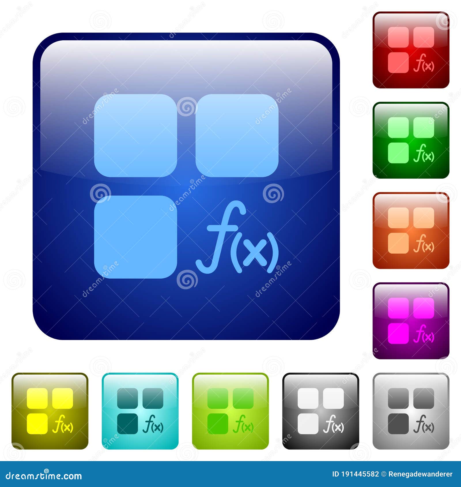 Component Functions Color Square Buttons Stock Vector - Illustration of ...