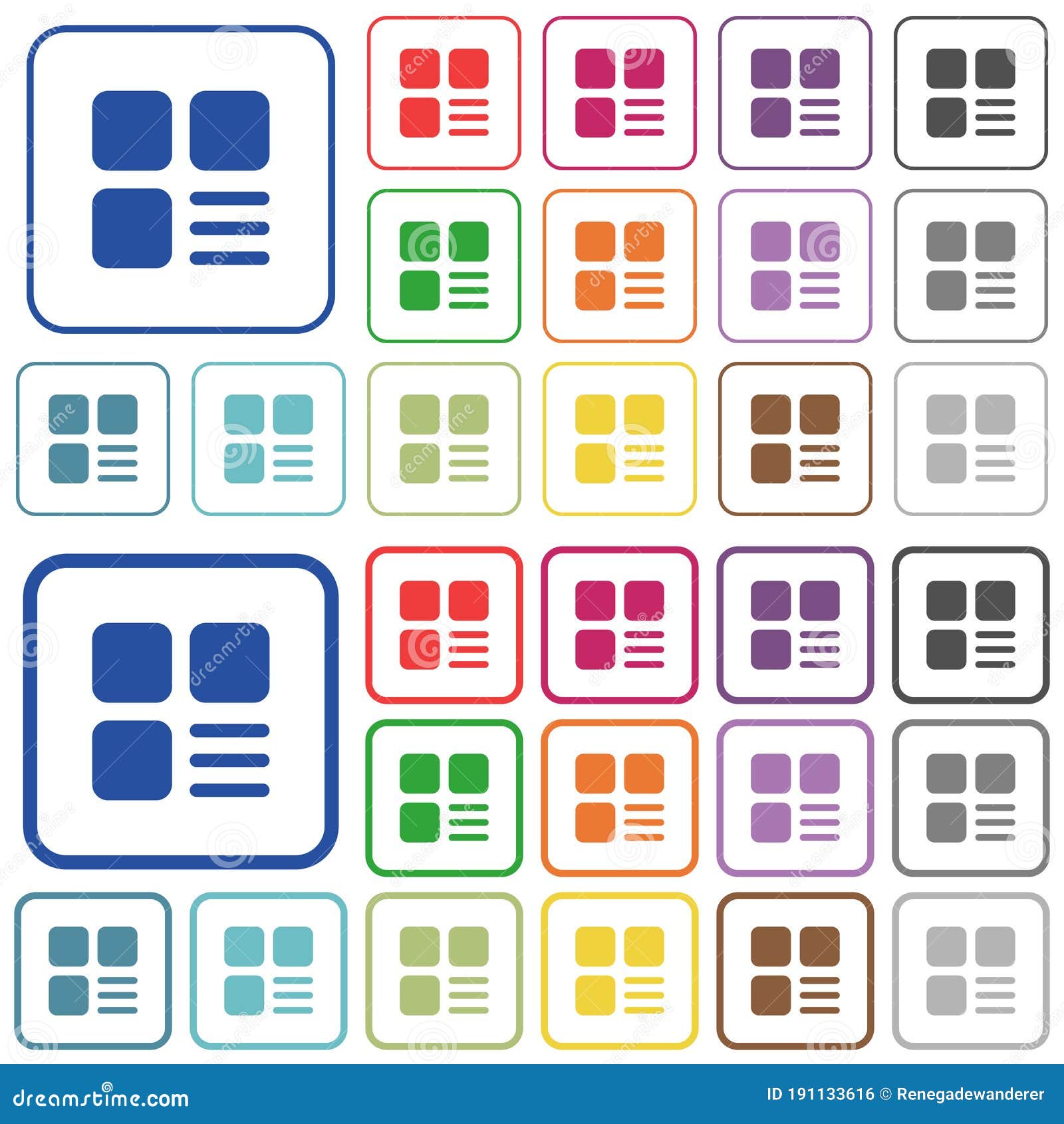 Component Options Outlined Flat Color Icons Stock Vector - Illustration ...