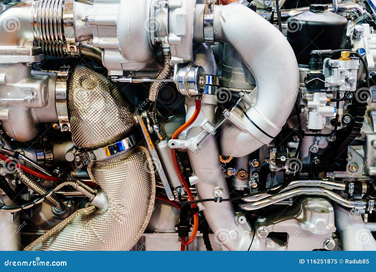 Componentes Del Motor Del Motor Del Camión En Servicio Del Coche Imagen ...