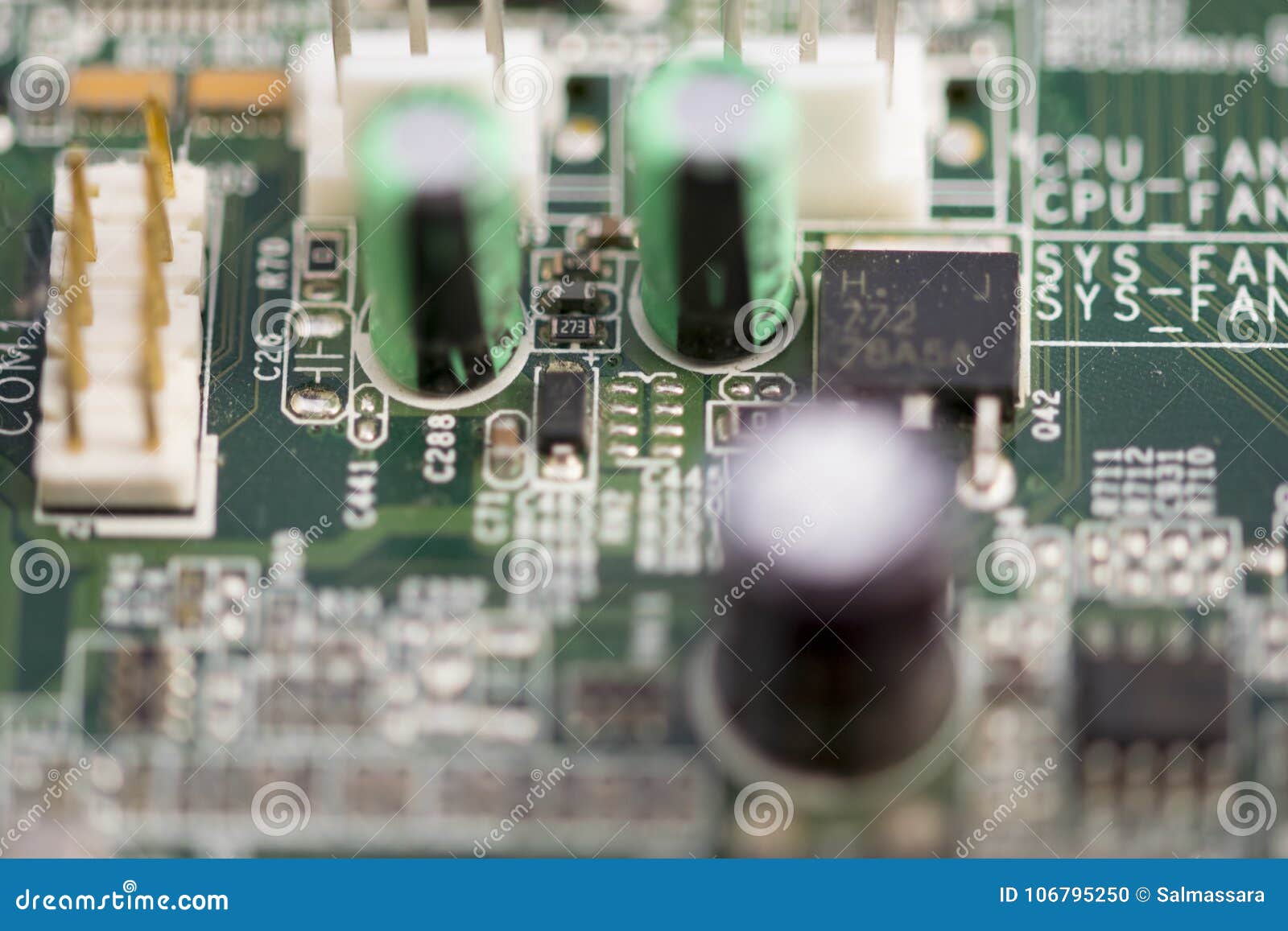 Electronic Components of a Motherboard Stock Photo - Image of ...