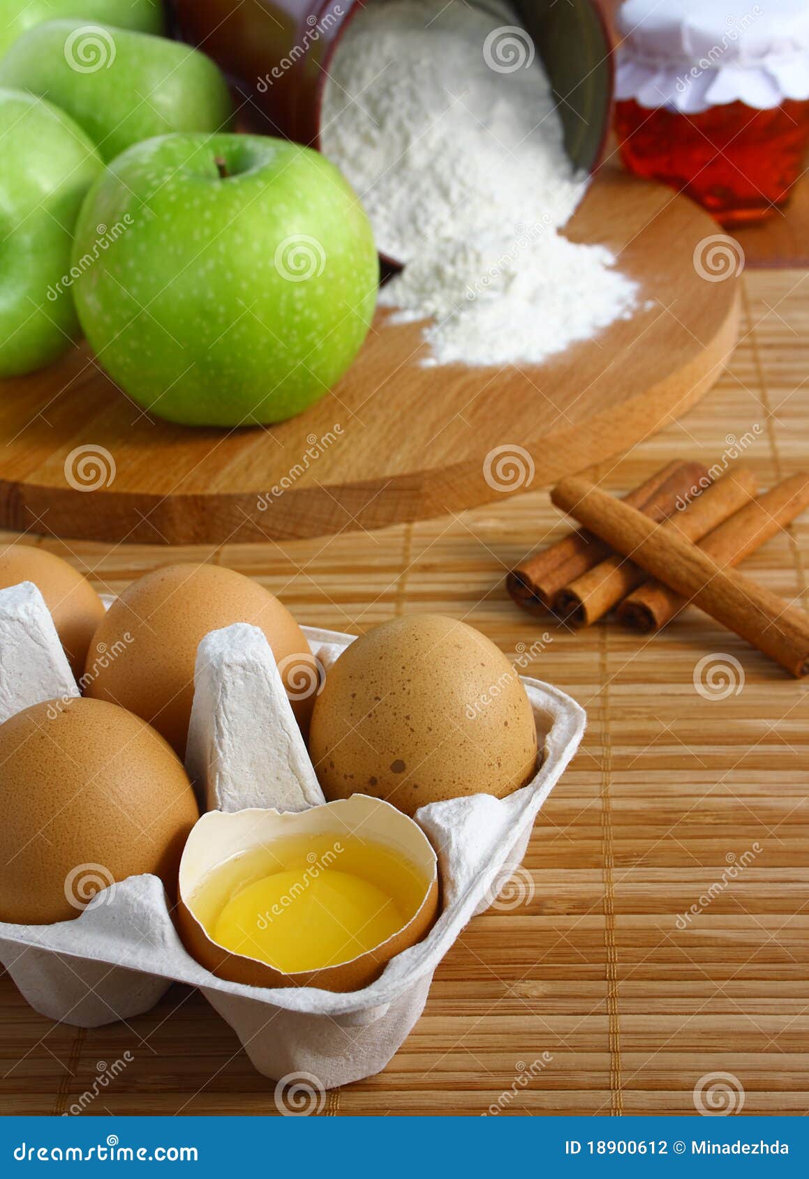 Components for Baking Apple Pie. Stock Photo - Image of food, yellow ...