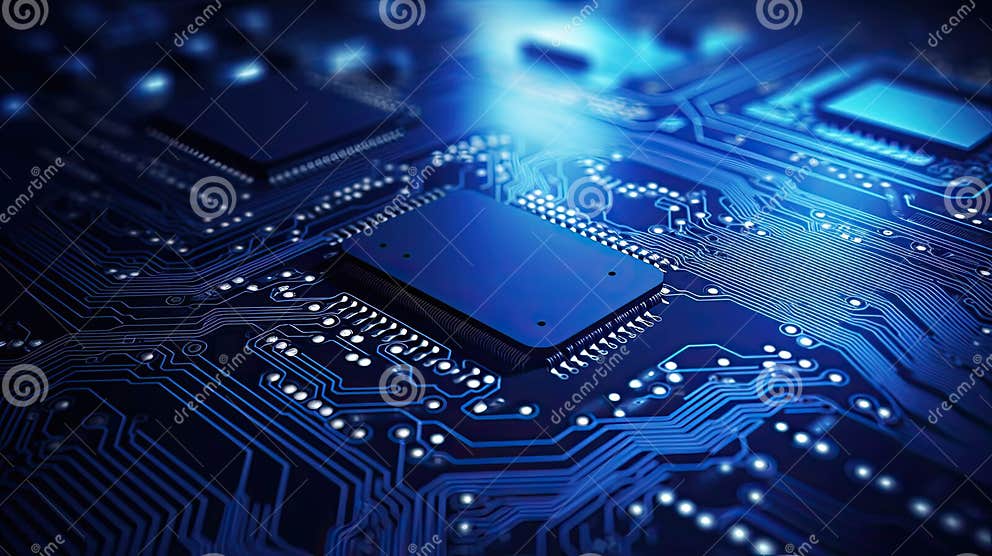 Components Blue Computer Technology Background Stock Illustration ...