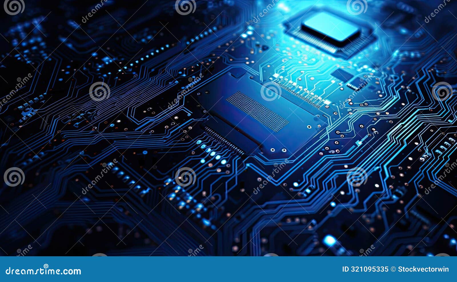Components Blue Computer Technology Background Stock Illustration ...