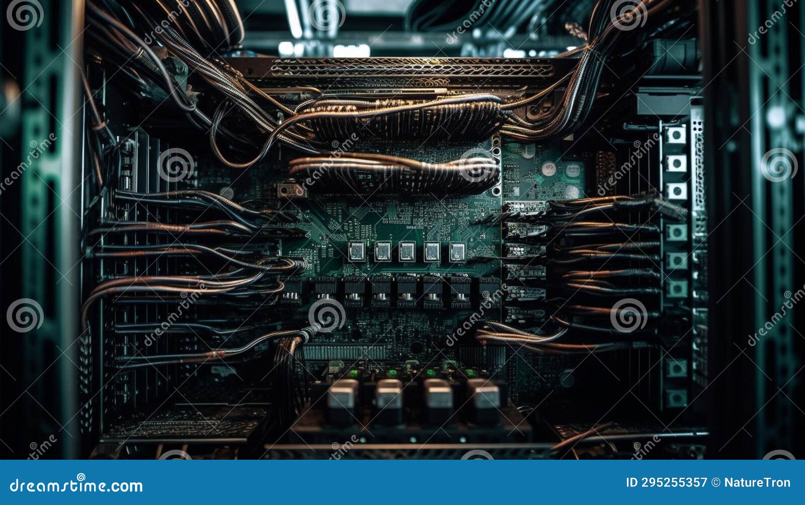 Components on a Board Components on a Motherboard Electronic Circuit ...