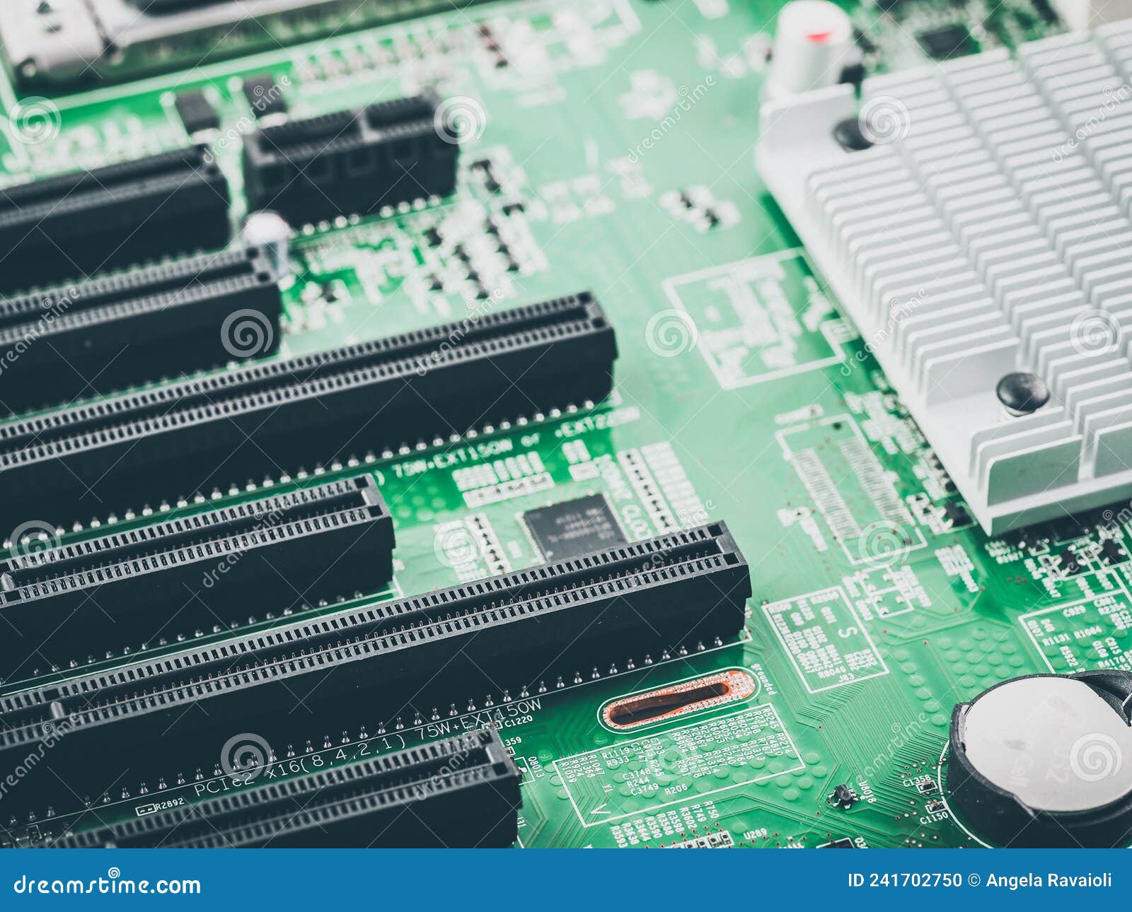 Components of a Computer Motherboard Stock Photo - Image of tables ...