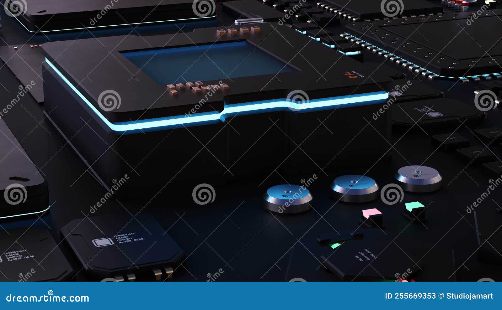 Components of Quantum Computer Parts . Stock Illustration ...