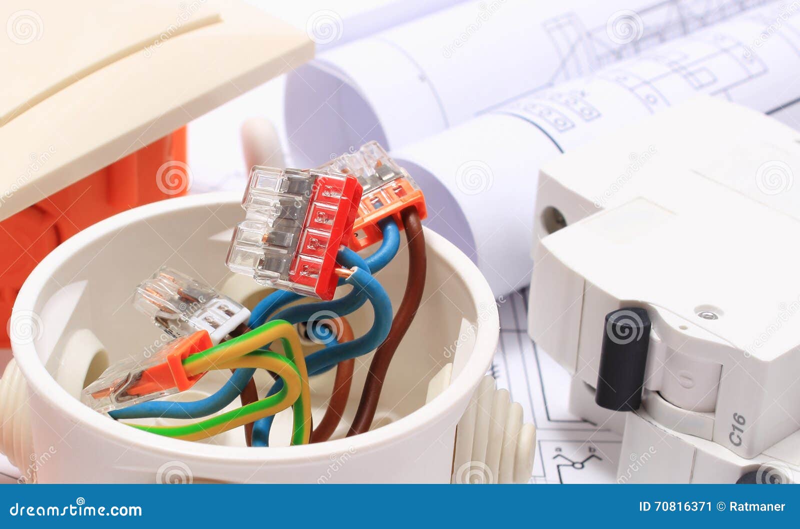 Components for Electrical Installations and Construction Diagrams Stock ...