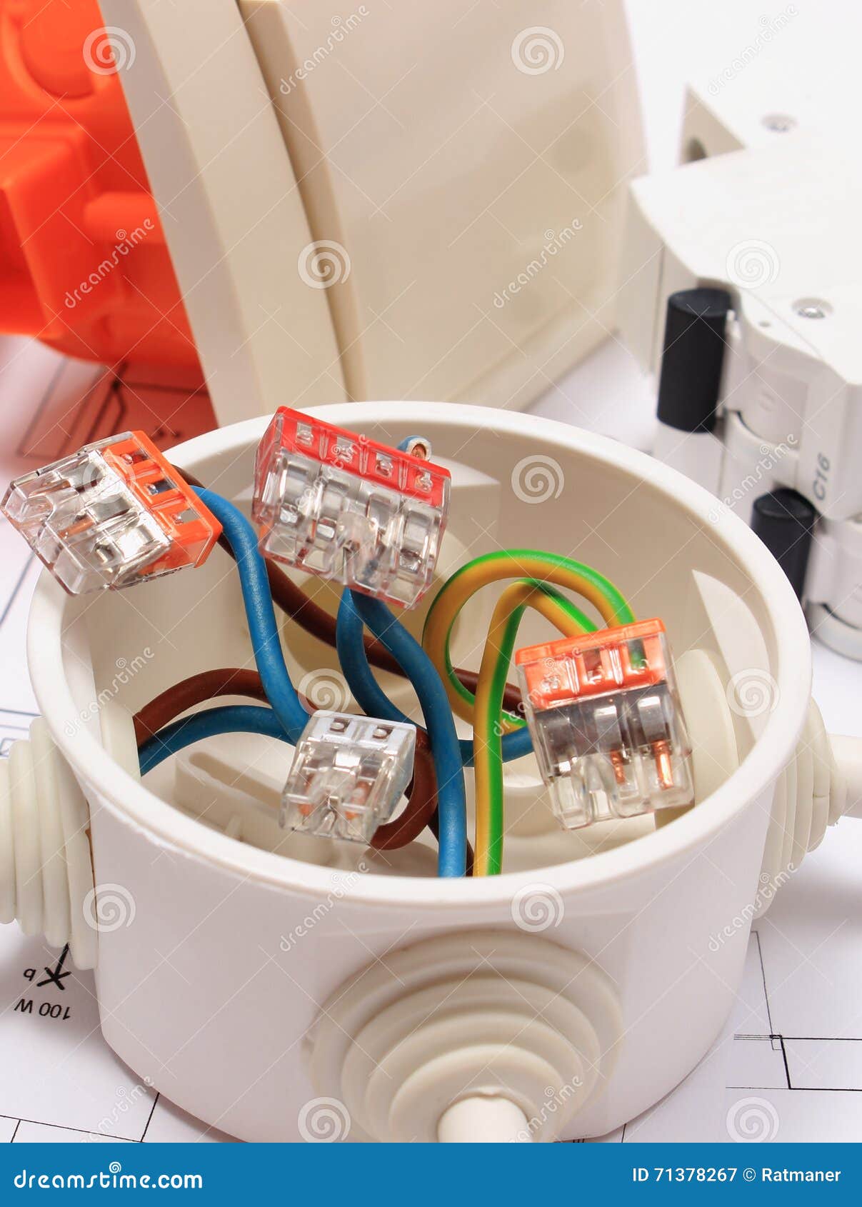 Components for Electrical Installations and Construction Diagrams Stock ...