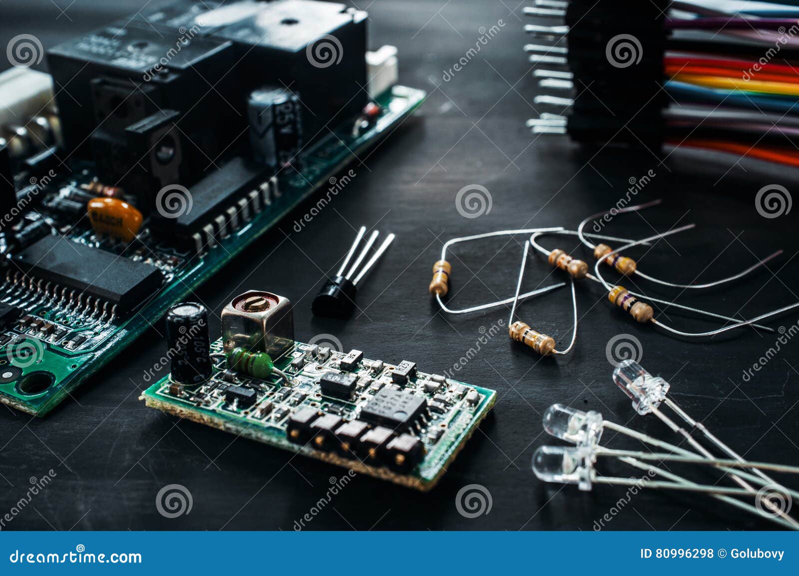 Components for Electronics Development, Diy Stock Photo - Image of ...