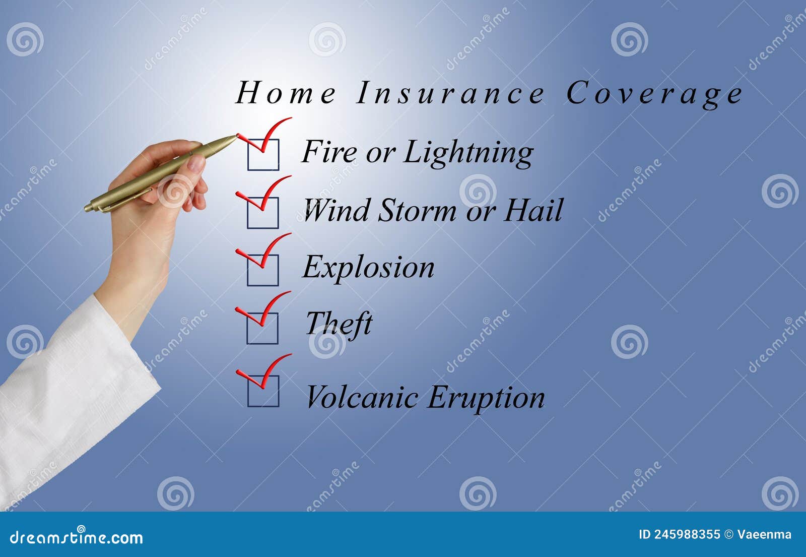 Home insurance coverage stock image. Image of home, check - 245988355