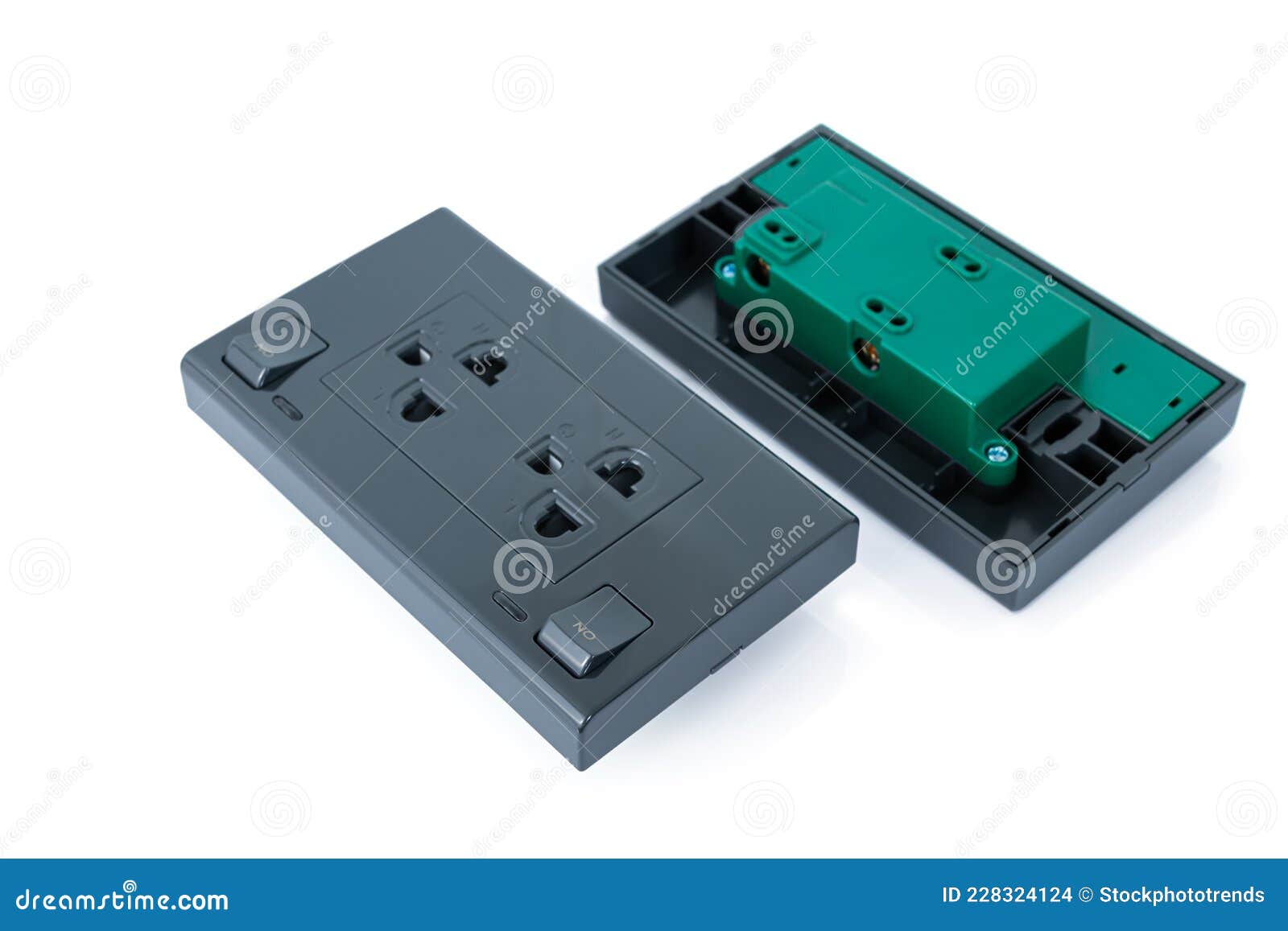 Components Inside Bottom and Top of a Black Electrical Connector Plugs ...