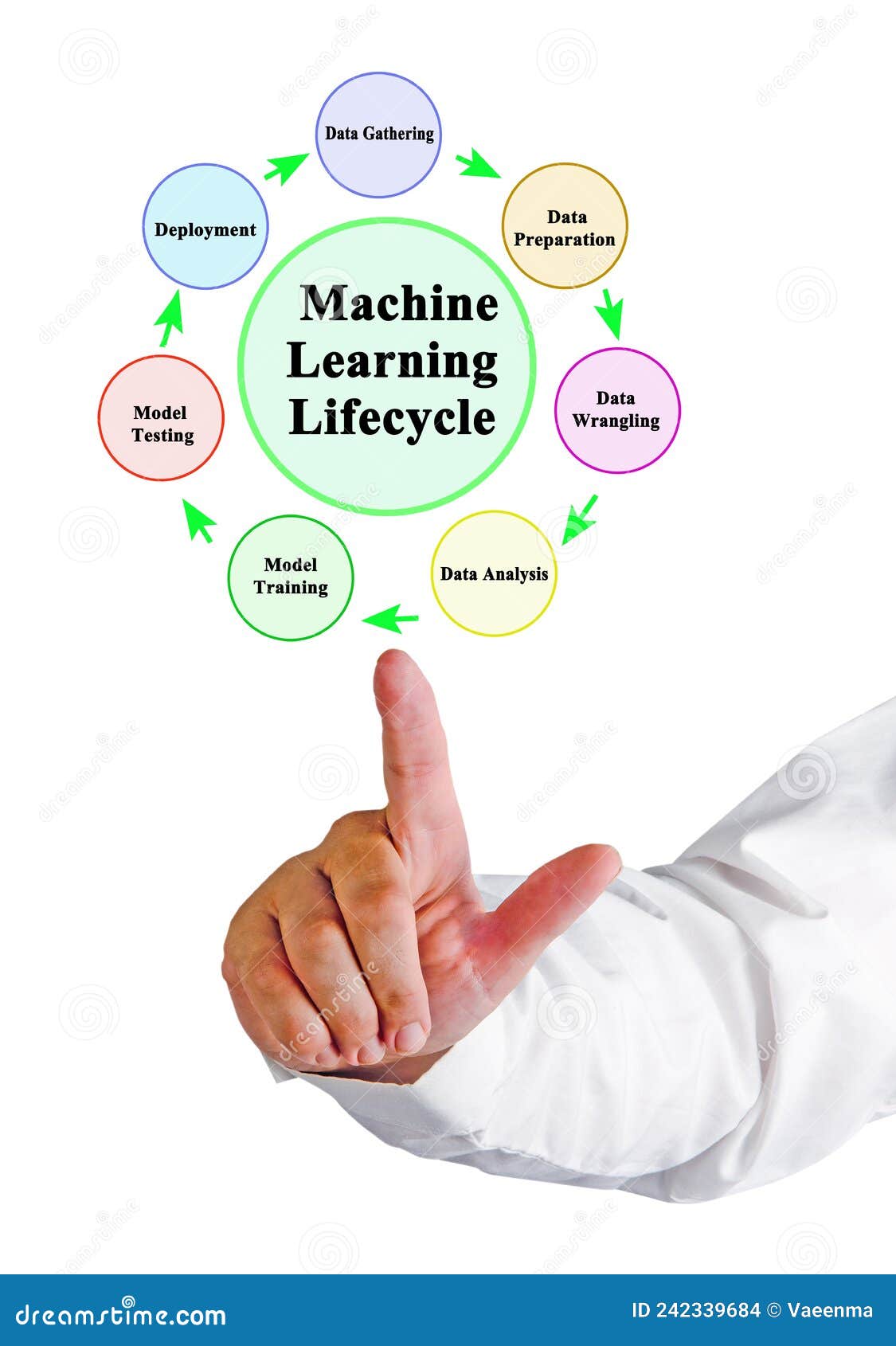 Machine Learning Lifecycle stock photo. Image of diagram - 242339684
