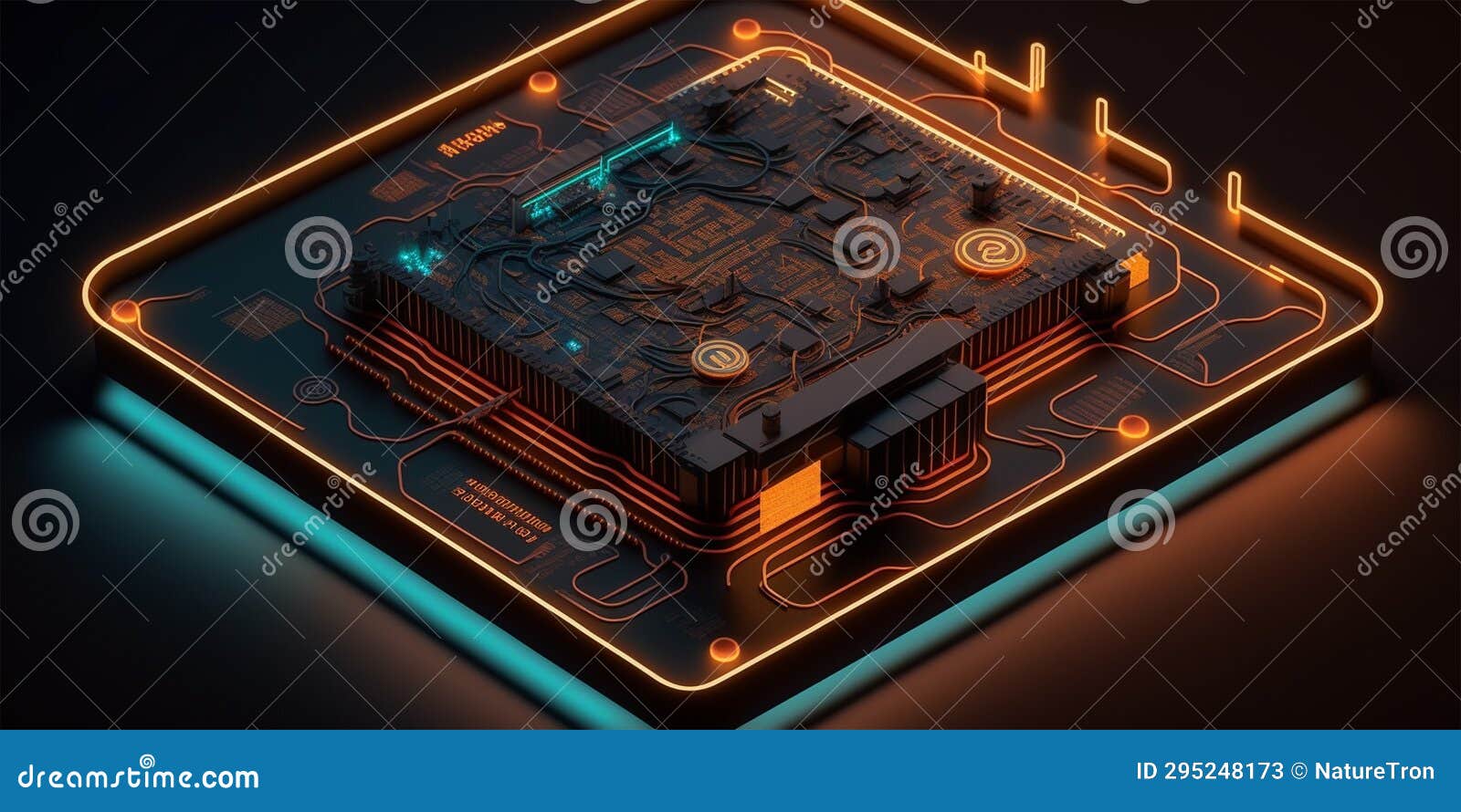 Components Mounted on a Motherboard Electronic Circuit Board Stock ...